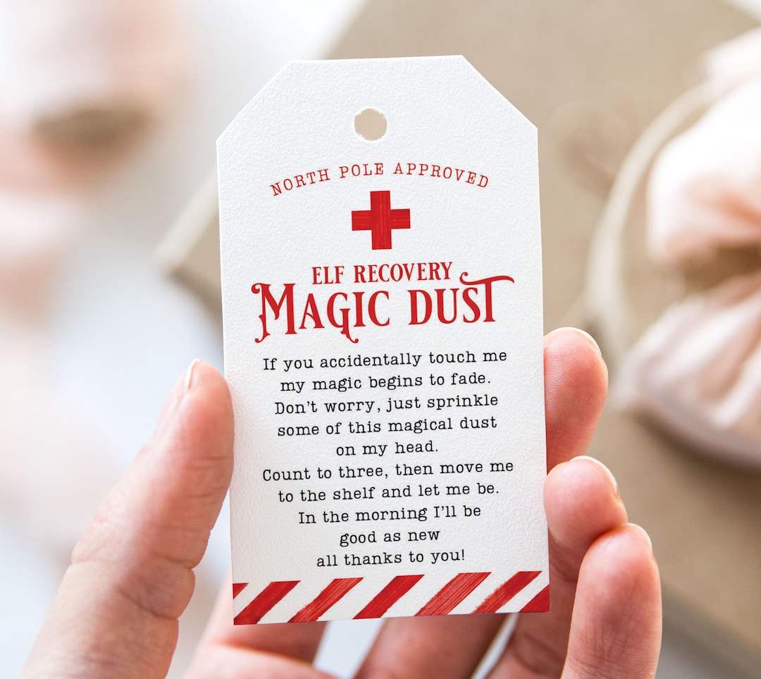Elf Magic Dust Instructions Tag, Elf Magical Recovery Dust Mail ...