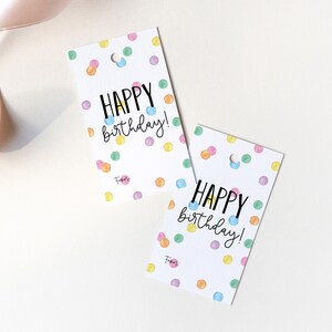 Happy Birthday Tag, Printable Happy Birthday Favor Tags, Rainbow ...