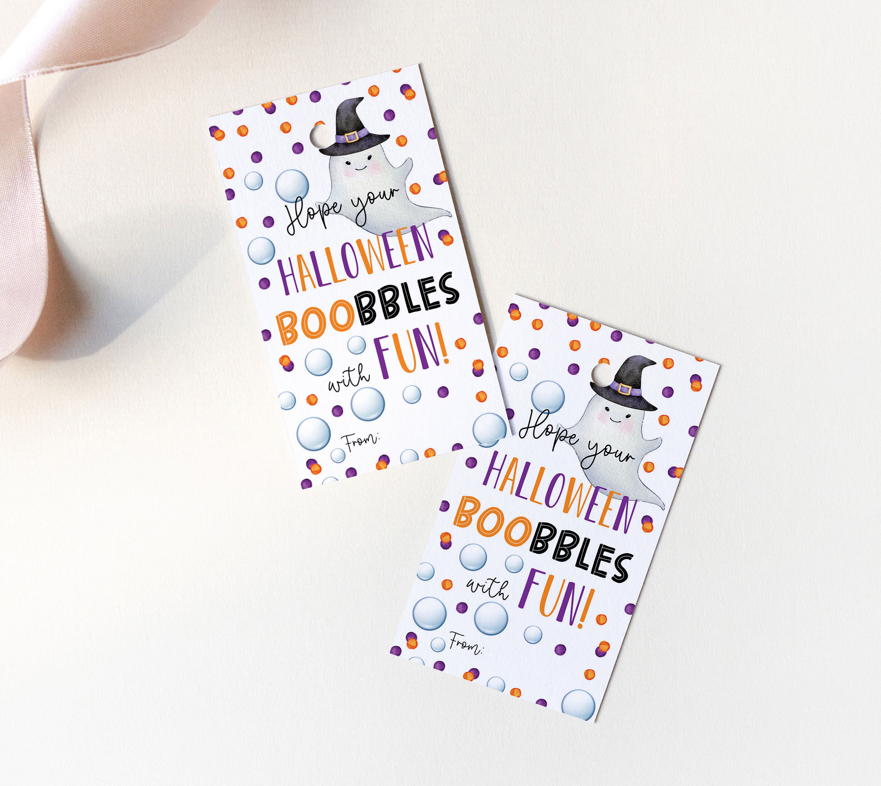 Hope Your Halloween Bubbles With Fun Tag, Printable Happy Halloween ...