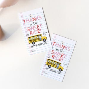 Thanks for the Sweet Ride Bus Driver Thank You Tag, Printable Happy ...