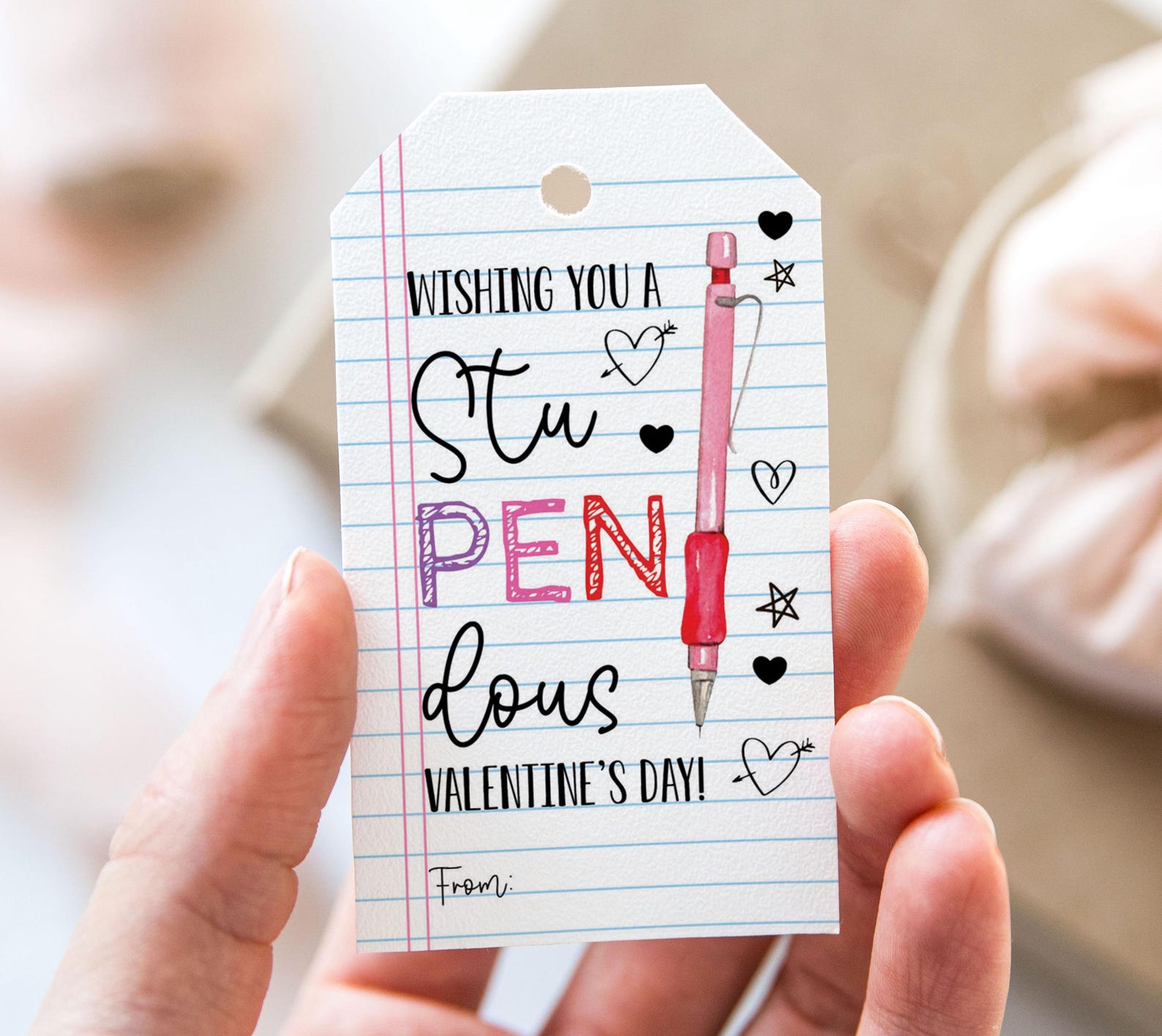 Wishing You A Stupendous Valentine's Day Tag, Printable Happy Valentine ...