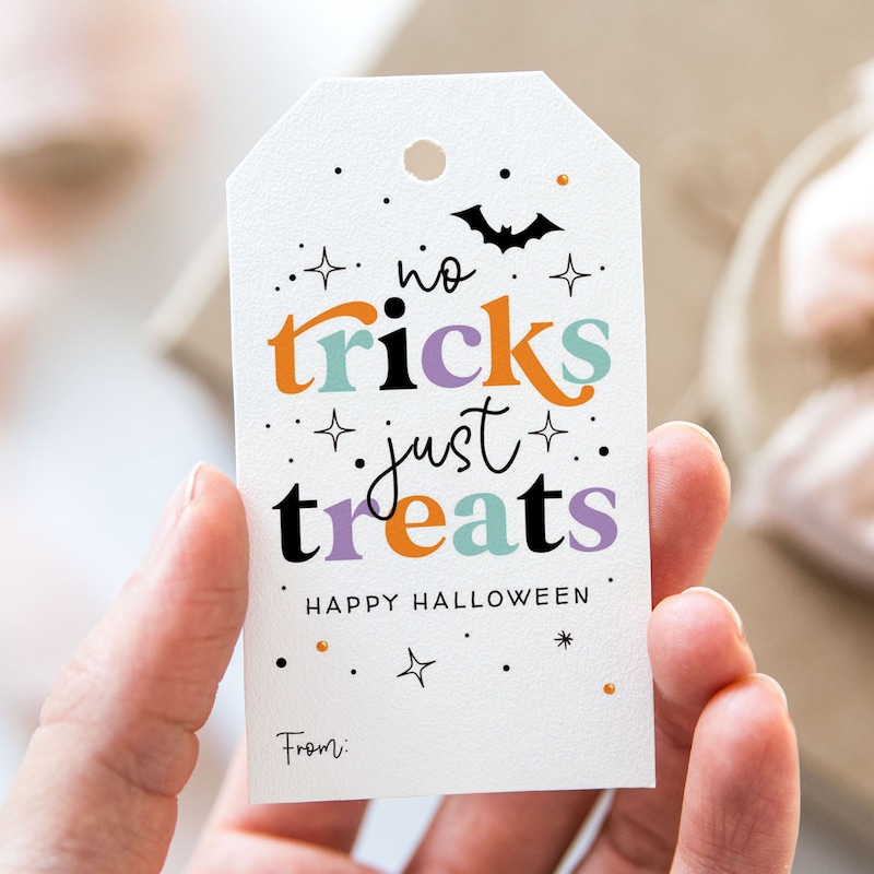 No Tricks Just Treats Tags - Etsy