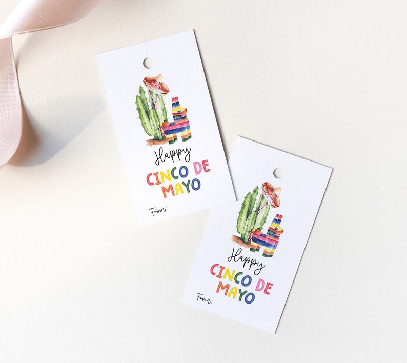 Happy Cinco De Mayo Tag, Printable Cinco De Mayo 5th of May Favor Tags ...