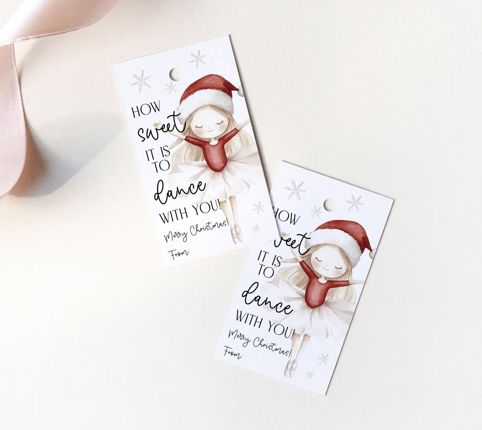 How Sweet It is to Dance With You Tag, Printable Merry Christmas Favor ...