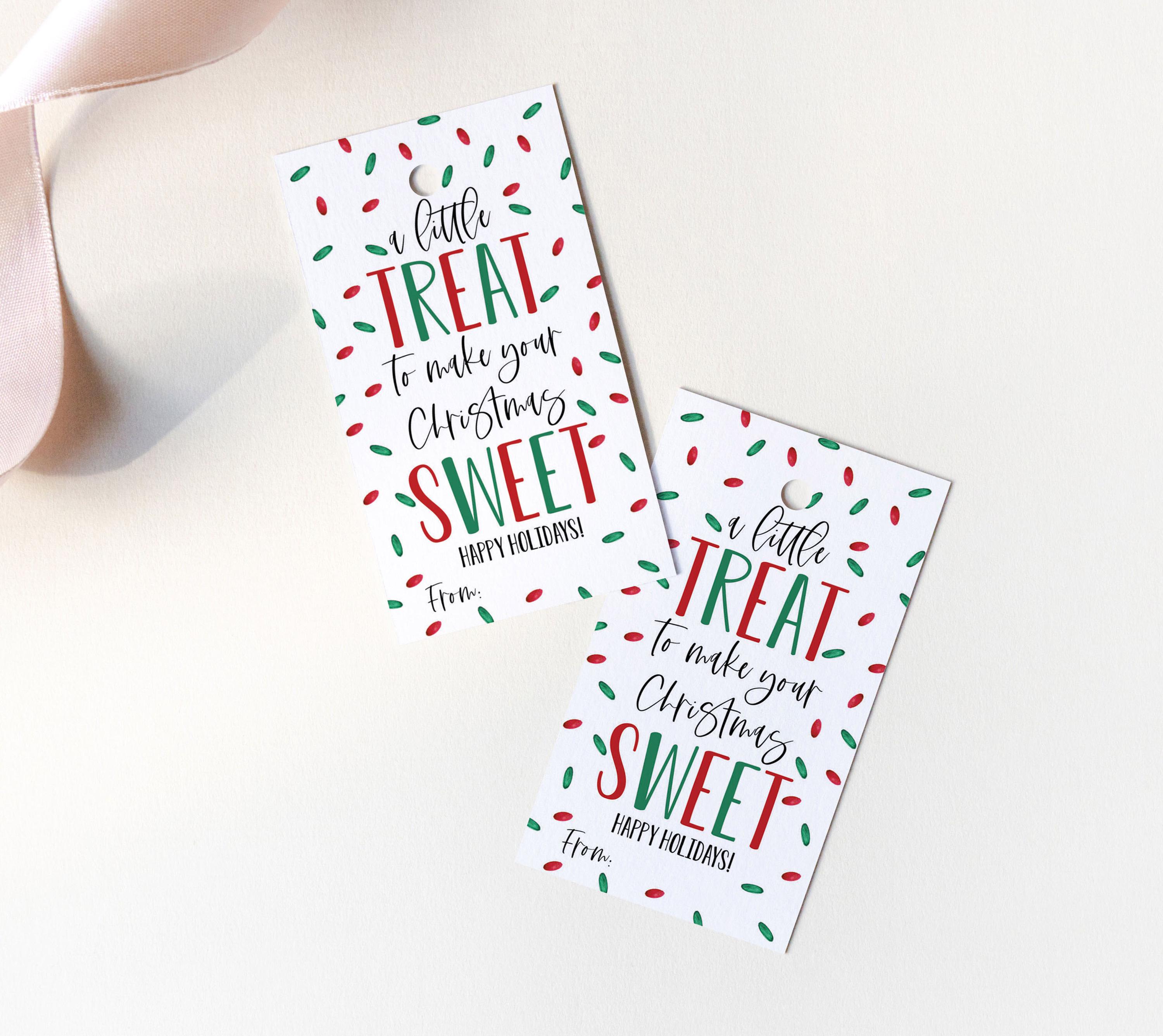 A Little Treat to Make Your Christmas Sweet Tag, Printable Merry ...