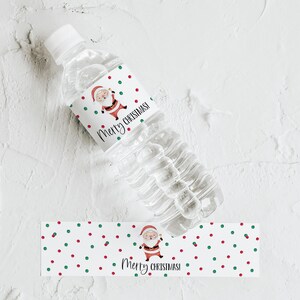 Merry Christmas Water Bottle Label, Printable Merry Christmas Favor ...