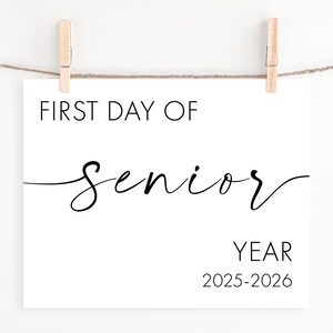 First Day of Senior Year Sign 2025-2026, 12th Grade Sign, Printable ...