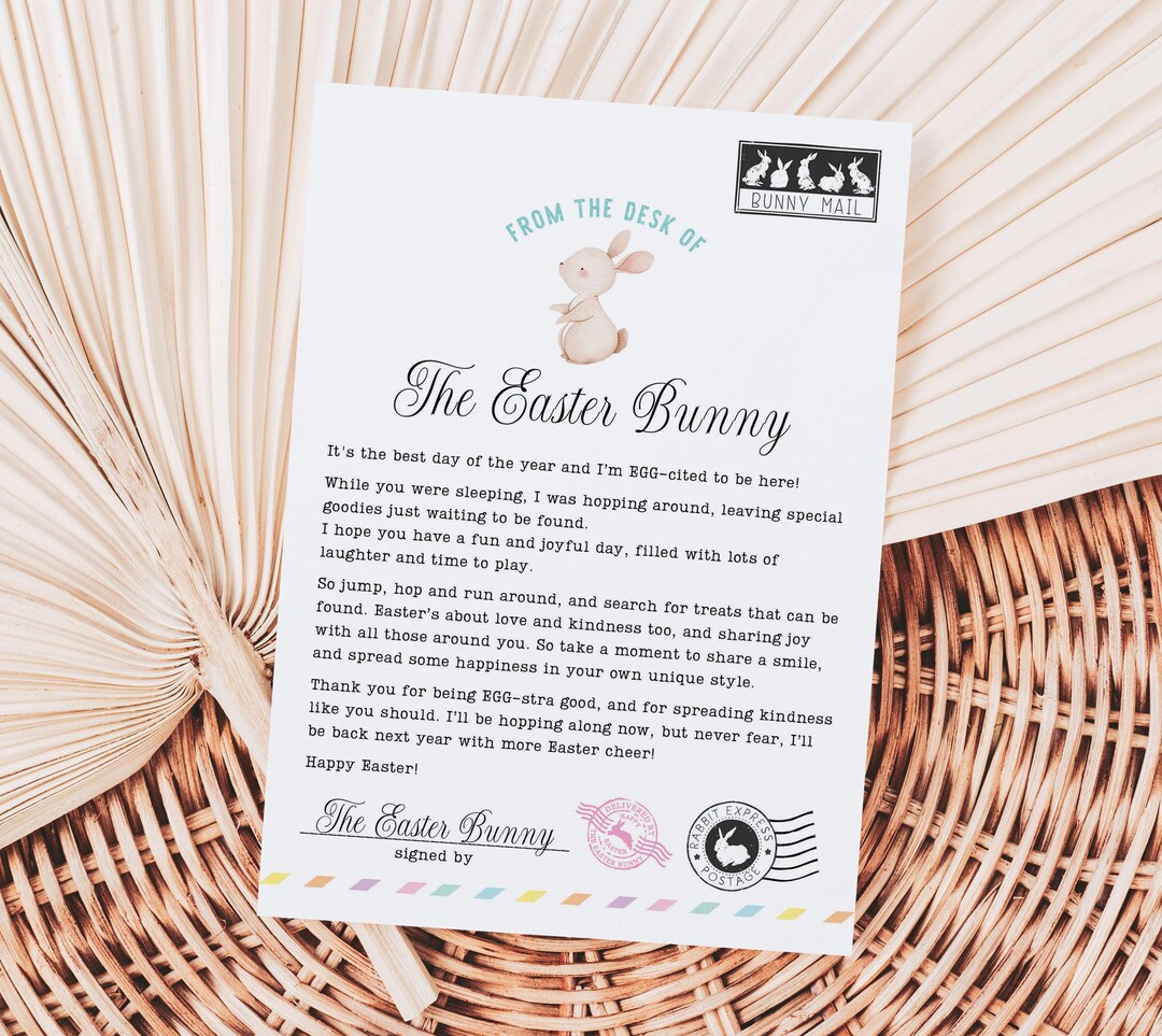 Official Letter From the Desk of the Easter Bunny, Bunny Express ...