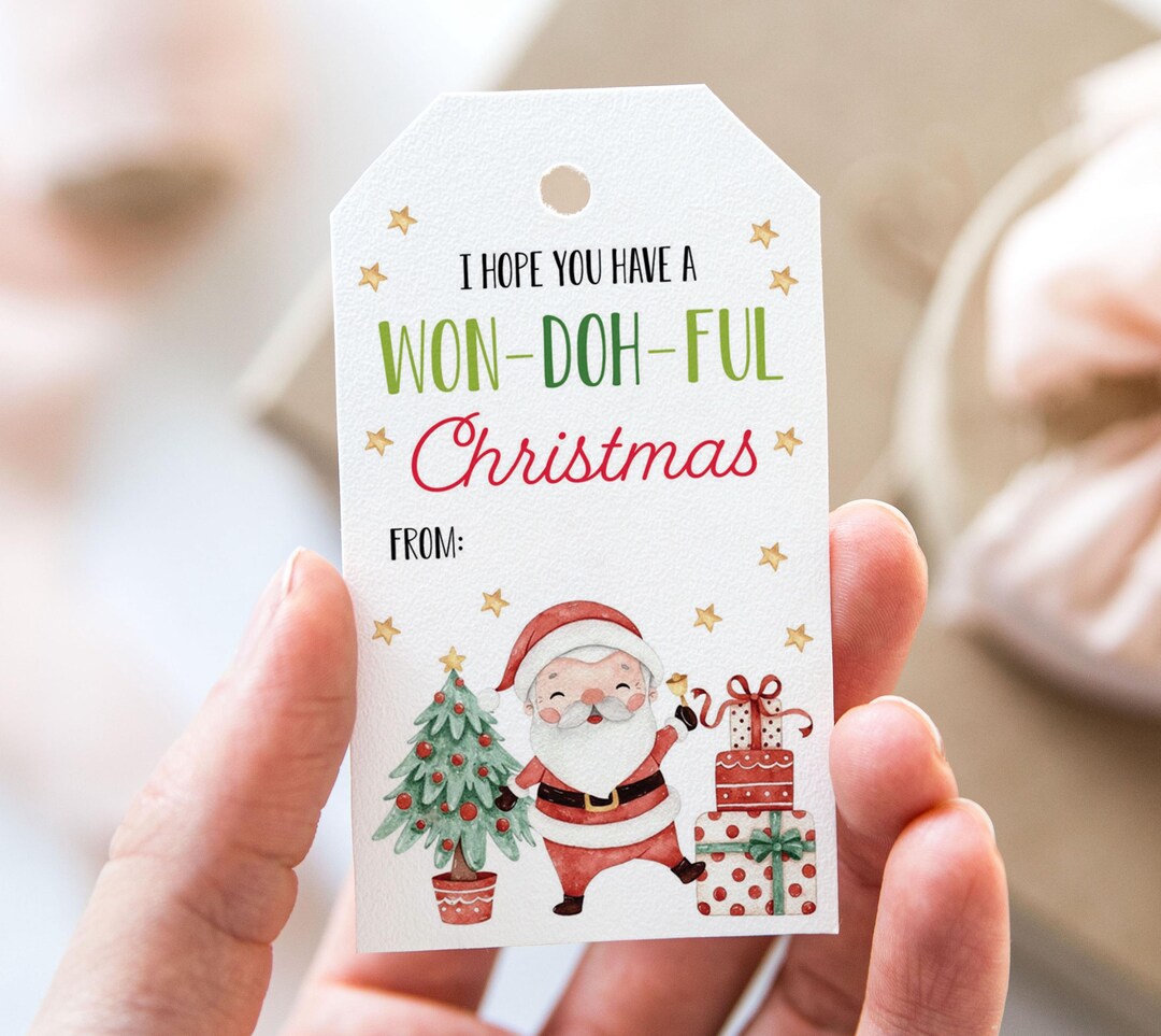 I Hope You Have A Won-doh-ful Christmas Play Dough Tag, Printable Merry ...
