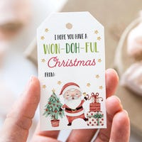 Printable Christmas Play Dough Cards Holiday Playdoh Favors Christmas ...