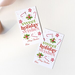 Sweet Holiday Wishes Tag, Printable Merry Christmas Favor Tags ...