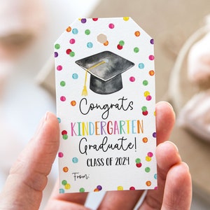 Kindergarten Graduation Class of 2024 Tag, Printable End of School Year ...