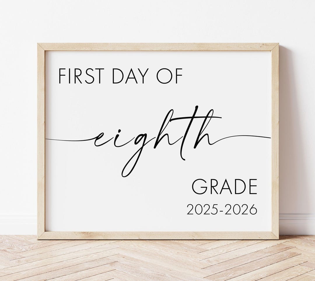 First Day of Eighth Grade Sign 2025-2026, 8th Grade Sign, Printable ...