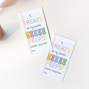 Treats for My Favorite Peeps Tag, Printable Happy Easter Favor Tags ...