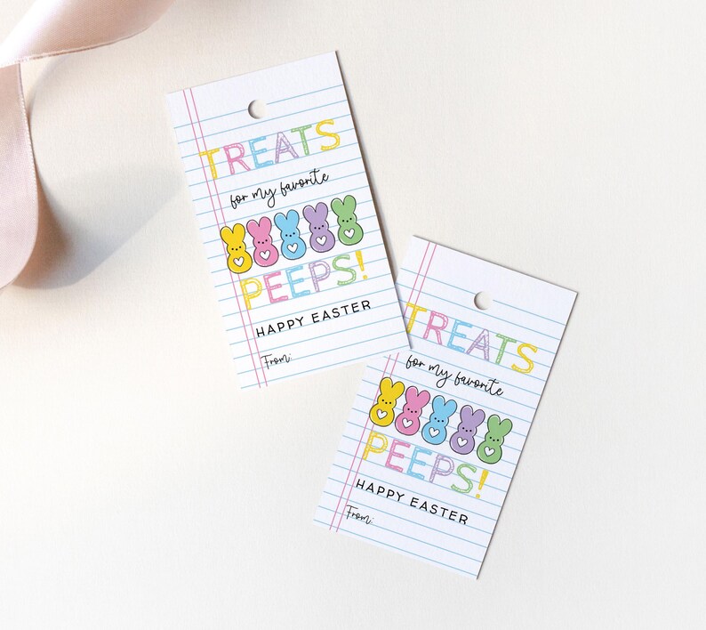 Treats for My Favorite Peeps Tag, Printable Happy Easter Favor Tags ...