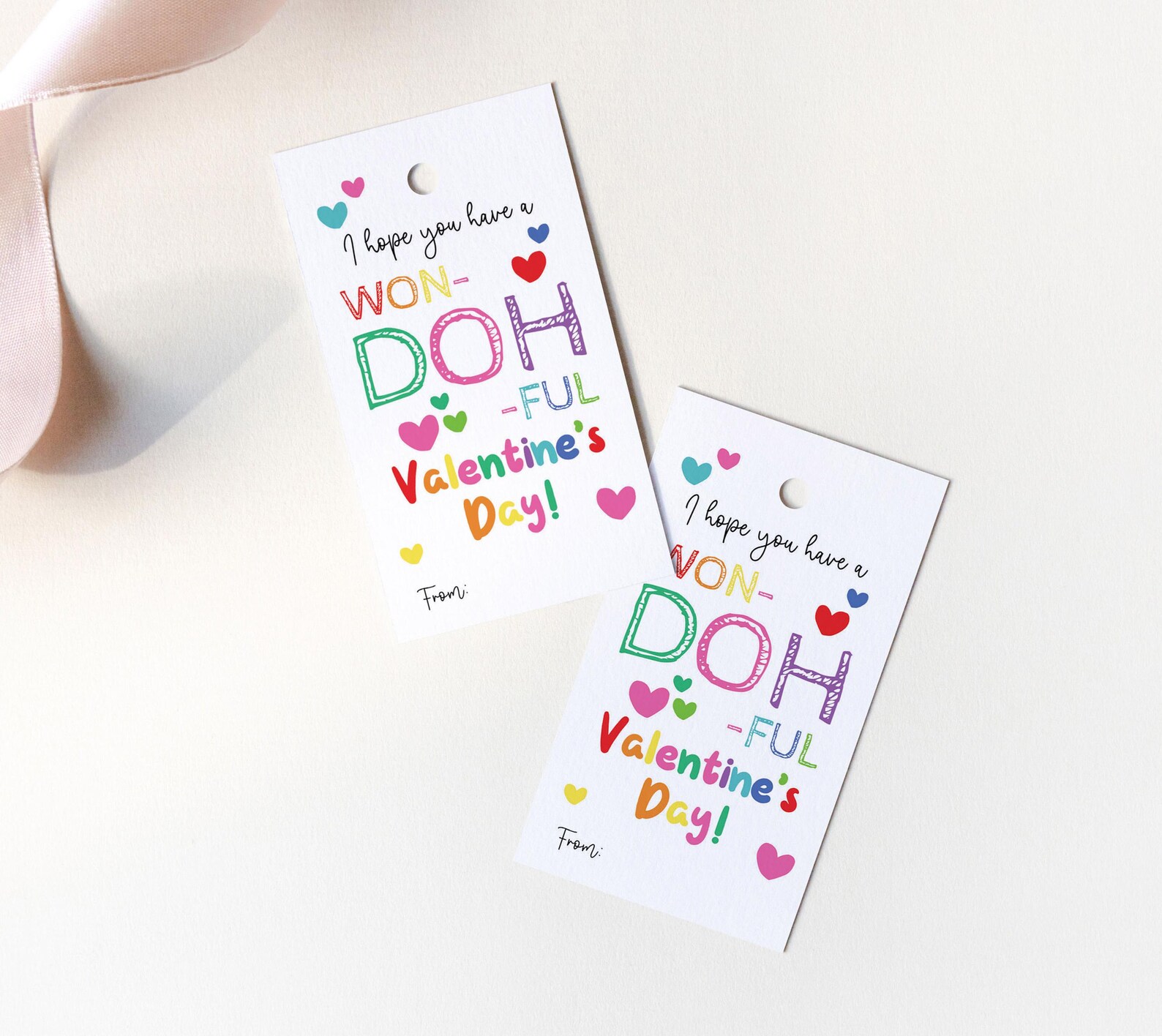 I Hope You Have A Won-doh-ful Valentine's Day Play Dough Tag, Printable ...