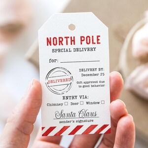 North Pole Special Delivery Christmas Tag, Printable Merry Christmas ...