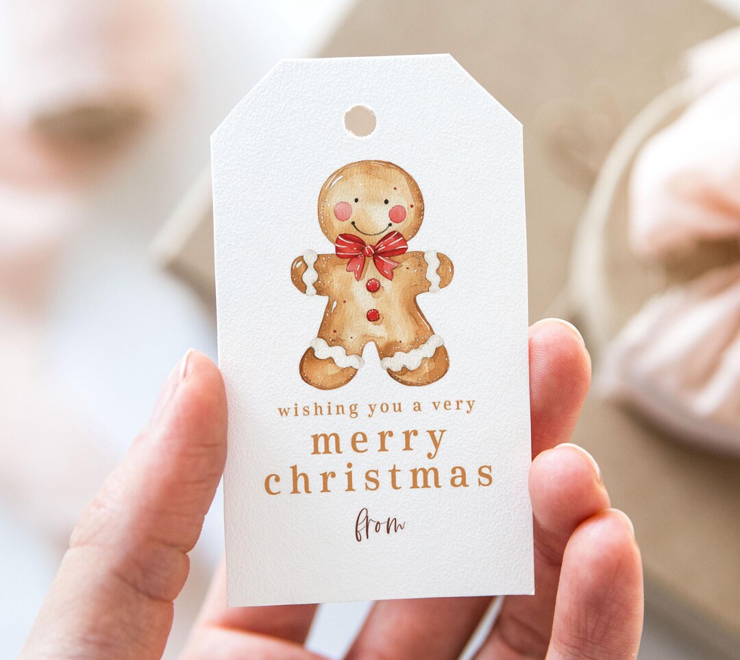 Wishing You A Very Merry Christmas Tag, Printable Merry Christmas Favor ...