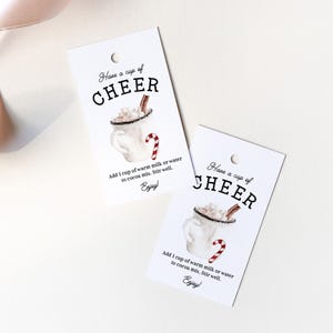 Have a Cup of Cheer Hot Cocoa Tag, Hot Chocolate Mix Instructions ...