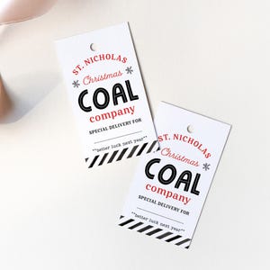 Coal Company Tag, Coal Cookies Tag, Printable Merry Christmas Favor ...