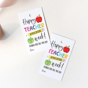 Happy Teacher Appreciation Week Tag, Printable End of School Year Favor ...