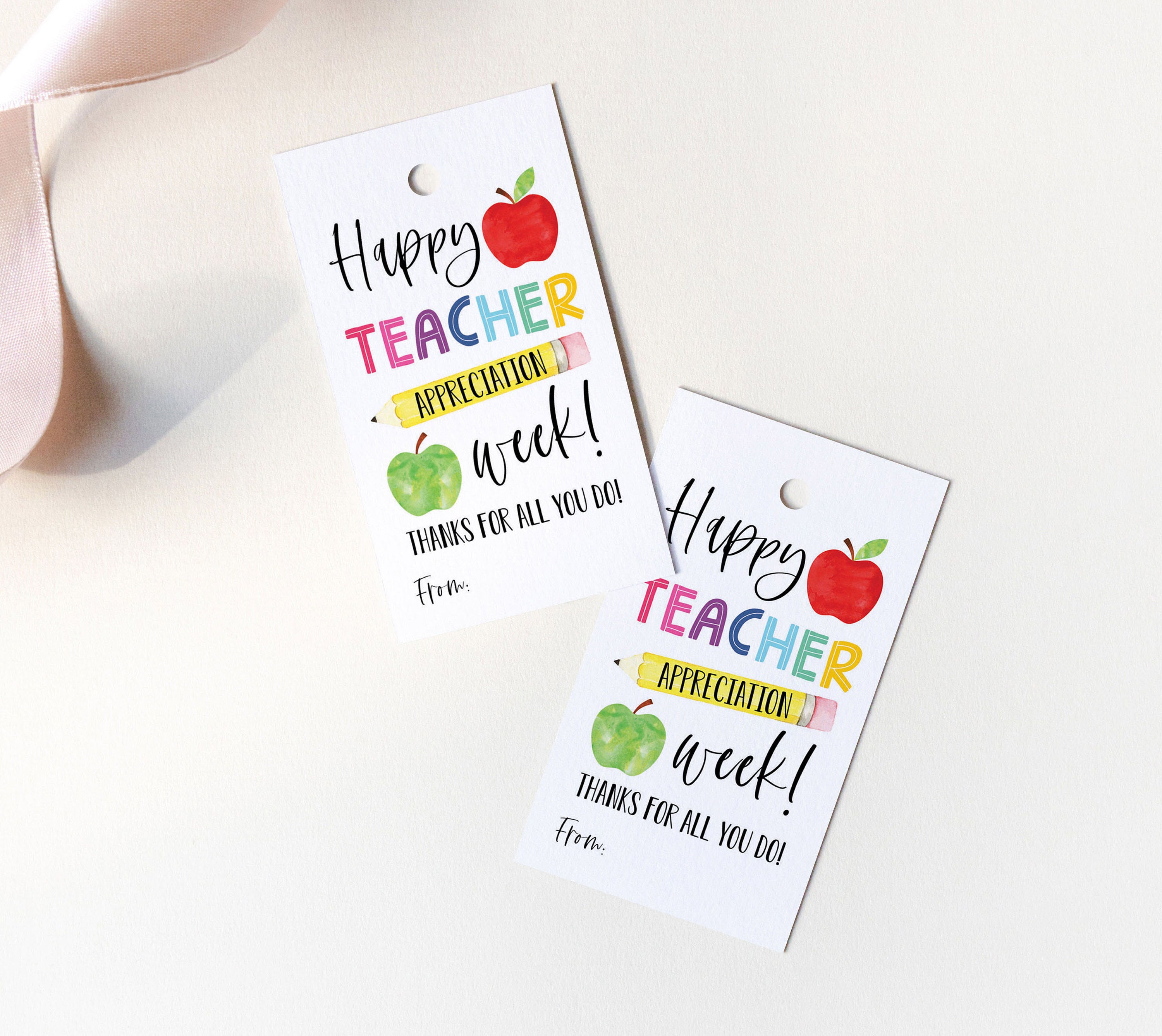 Happy Teacher Appreciation Week Tag, Printable End of School Year Favor ...