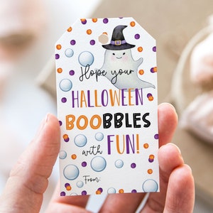 Hope Your Halloween Bubbles With Fun Tag, Printable Happy Halloween ...