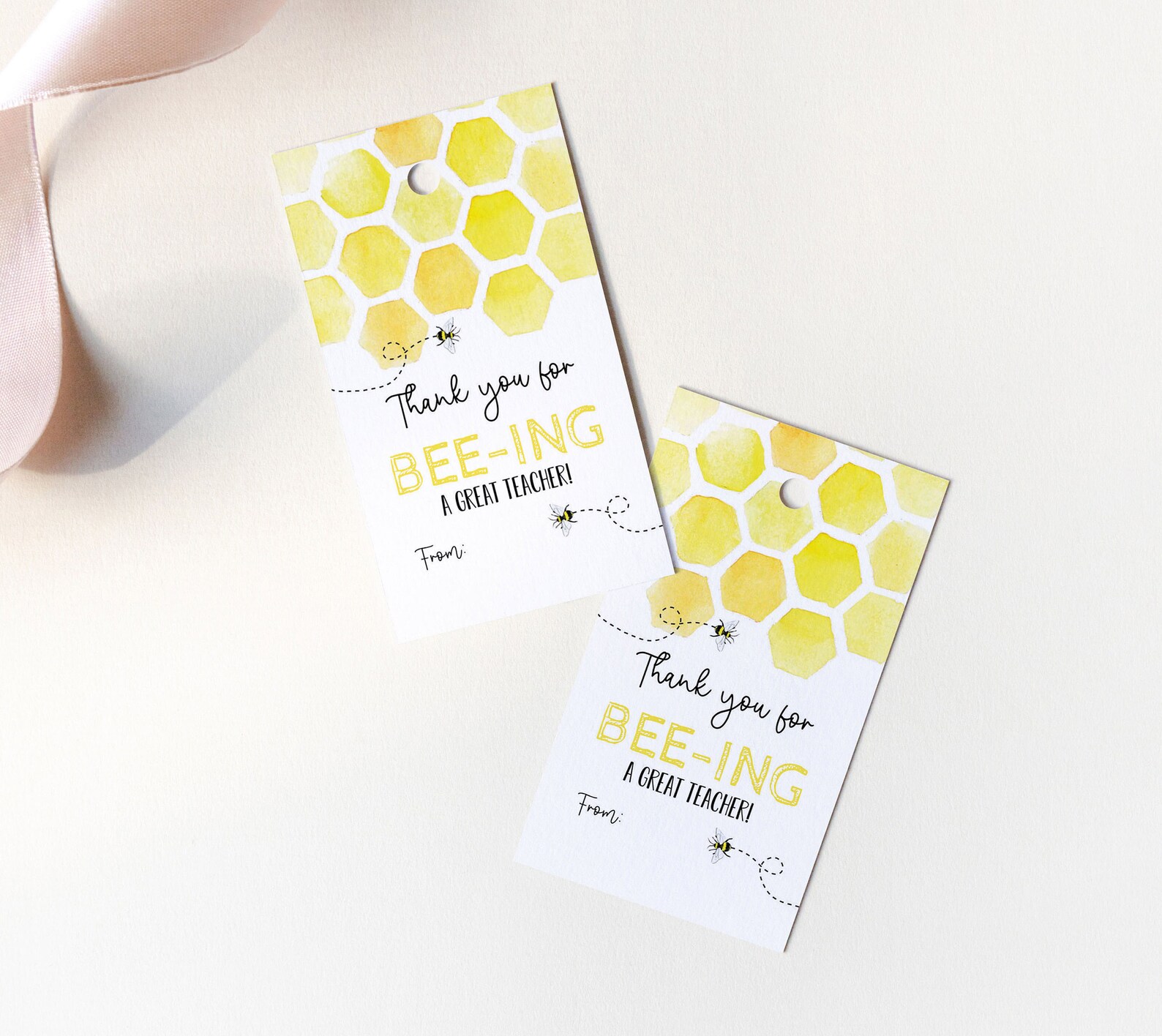 Thank You for Bee-ing a Great Teacher Tag, Printable End of School Year ...