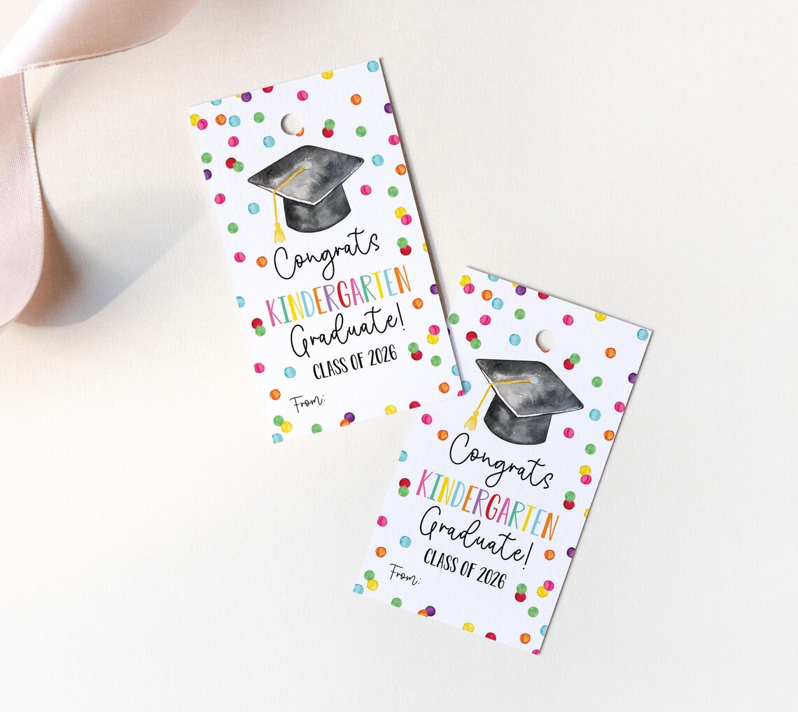 Kindergarten Graduation Class of 2026 Tag, Printable End of School Year ...