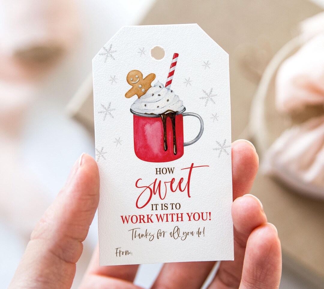 How Sweet It is to Work With You Tag, Printable Merry Christmas Favor ...