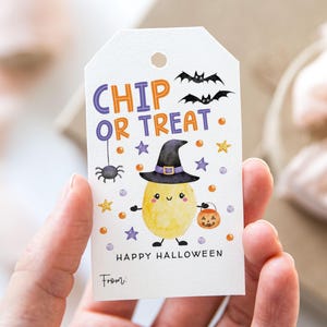 Chip or Treat Happy Halloween Chips Tag, Printable Happy Halloween ...