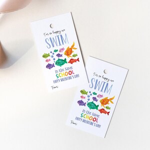 I'm so Happy We Swim in the Same School Tag, Printable Happy Valentine ...