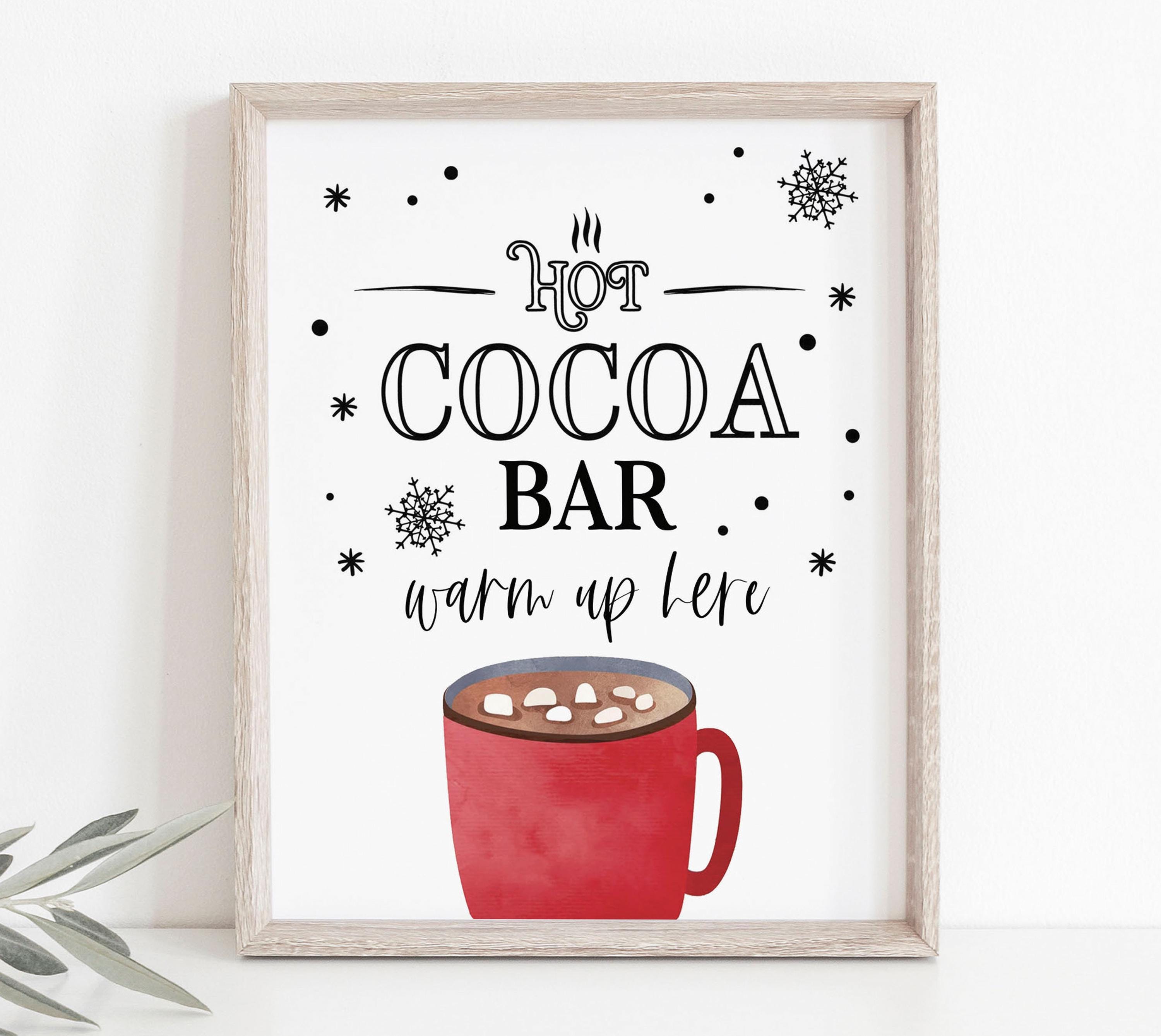 Hot Cocoa Bar Sign, Hot Chocolate Bar Table Sign, Cookies and Cocoa ...