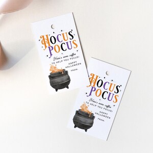 Hocus Pocus Here's Some Coffee to Help You Focus Tag, Printable Happy ...