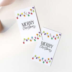 Merry Christmas Tag, Printable Merry Christmas Favor Tags, Colorful ...