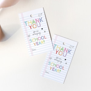 Thank You for A Great School Year Tag, Printable End of School Year ...