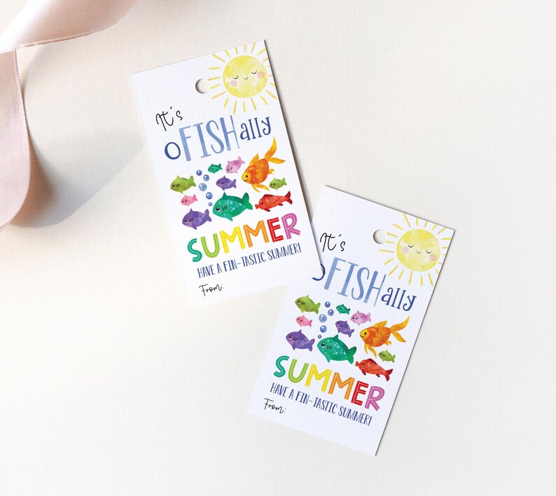 It's O-fish-ally Summer Tag, Printable End of School Year Favor Tags ...