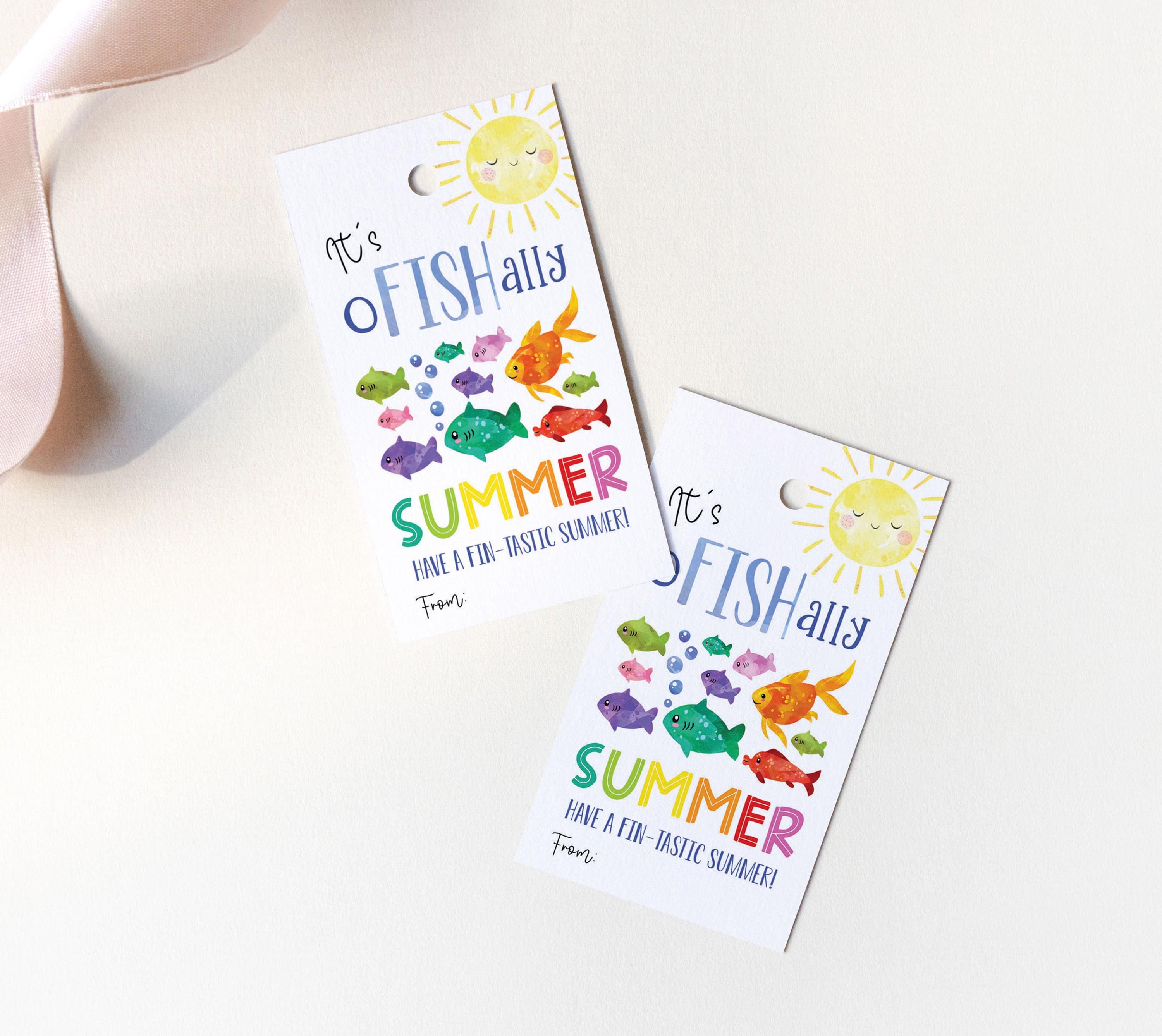 It's O-fish-ally Summer Tag, Printable End of School Year Favor Tags ...