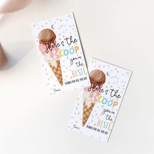 Here's the Scoop You're the Best Thanks for All You Do Tag, Printable ...