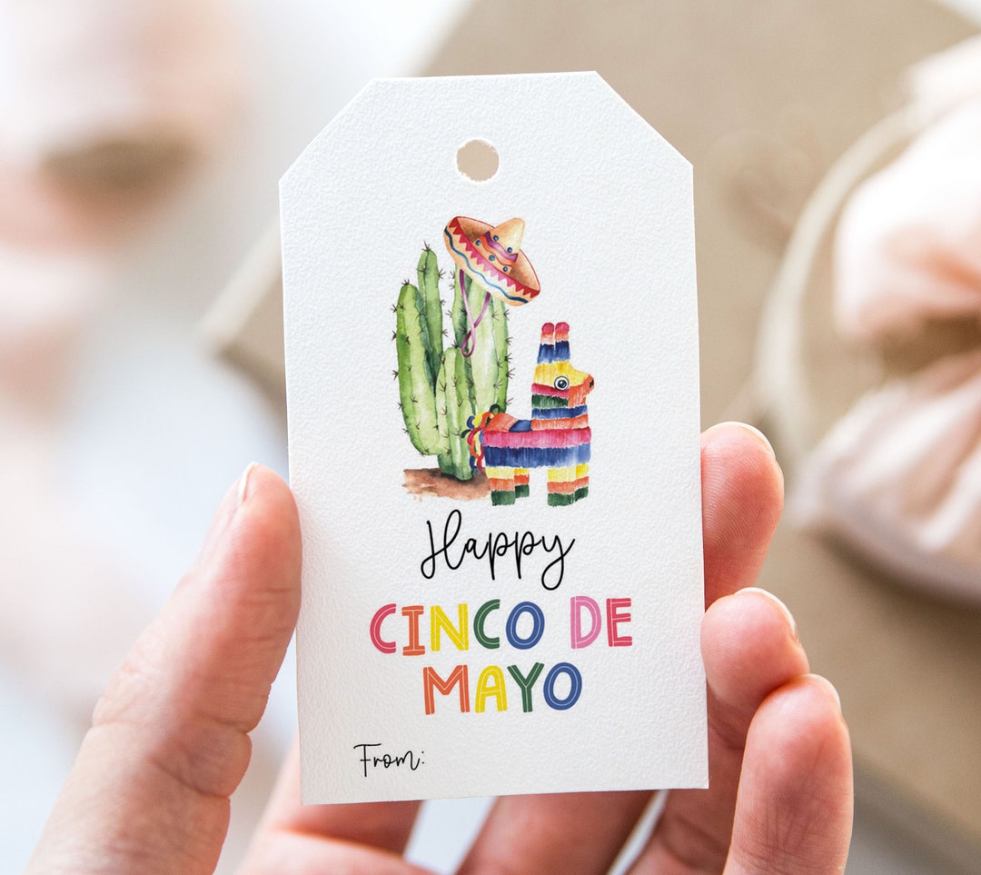 Happy Cinco De Mayo Tag, Printable Cinco De Mayo 5th of May Favor Tags ...
