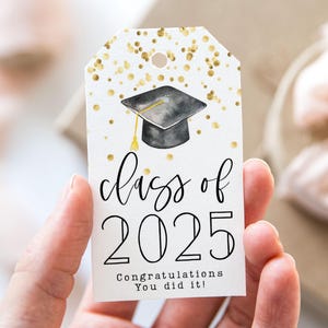 Graduation Class of 2025 Tag, Printable End of School Year Favor Tags ...