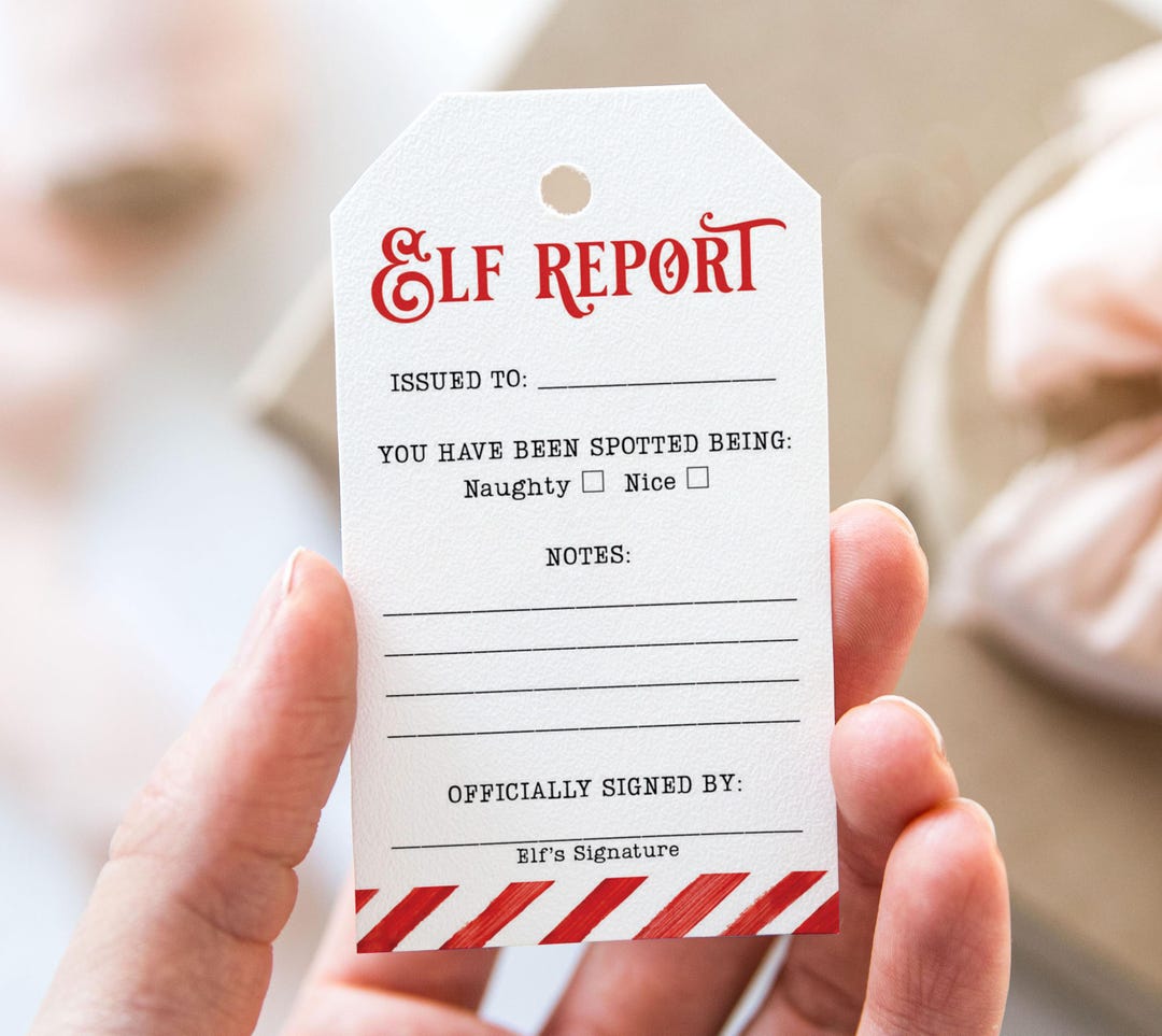 Elf Report Card, Letter From Elf, North Pole Elf Mail, Printable Merry ...