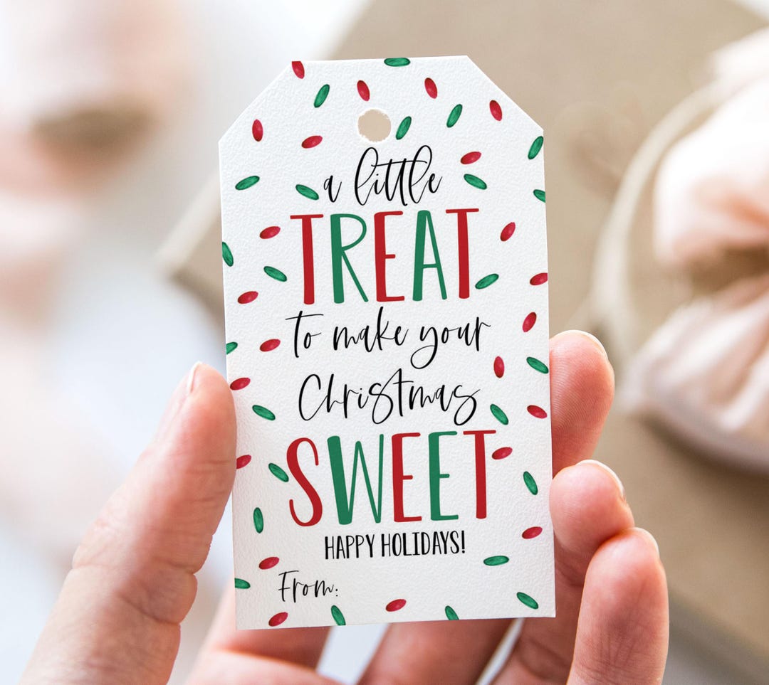 A Little Treat to Make Your Christmas Sweet Tag, Printable Merry ...