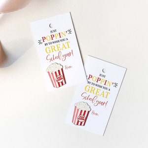 Just Poppin' by to Wish You A Great School Year Tag, Printable First ...