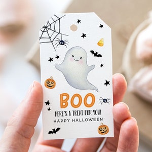 Boo Here's A Treat for You Tag, Printable Happy Halloween Favor Tags ...