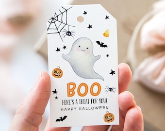Boo Here's A Treat for You Tag, Printable Happy Halloween Favor Tags ...