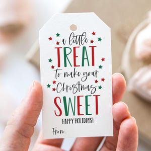 A Little Treat to Make Your Christmas Sweet Tag, Printable Merry ...