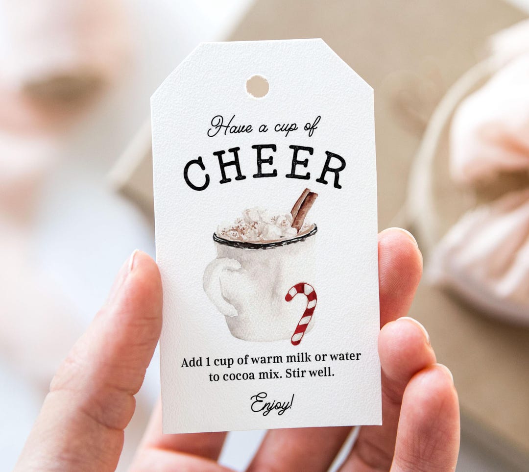 Have a Cup of Cheer Hot Cocoa Tag, Hot Chocolate Mix Instructions ...