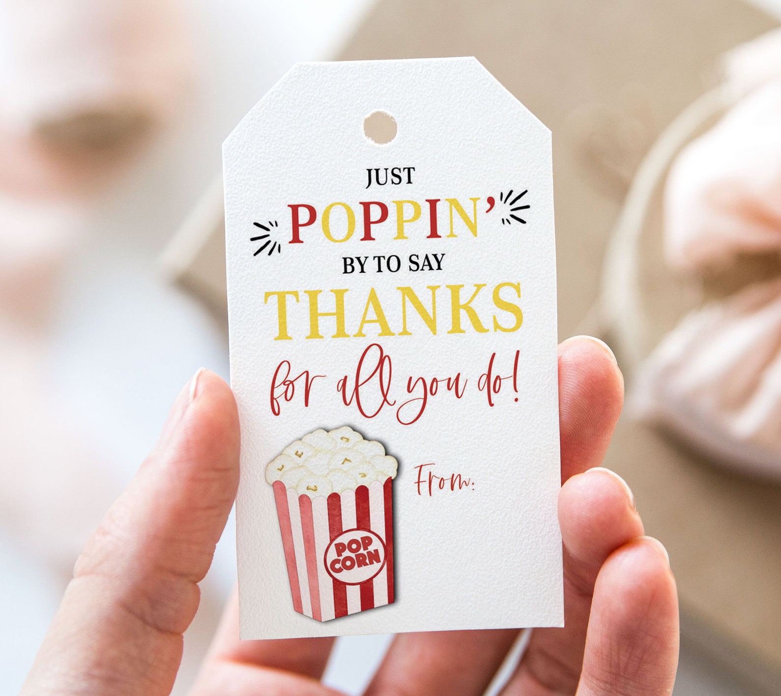 Just Poppin' by to Say Thanks for All You Do Tag, Printable End of ...