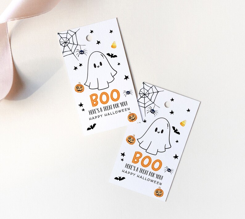 Boo Here's A Treat for You Tag, Printable Happy Halloween Favor Tags ...